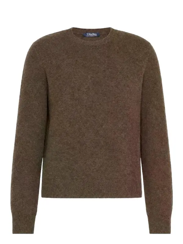 Max Mara Logo-embroidered Elbow-patch Sweater - Brown