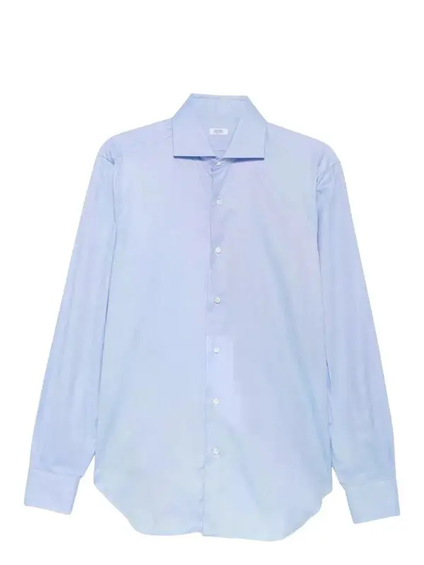 BARBA NAPOLI Spread-collar Button-up Shirt - Blue