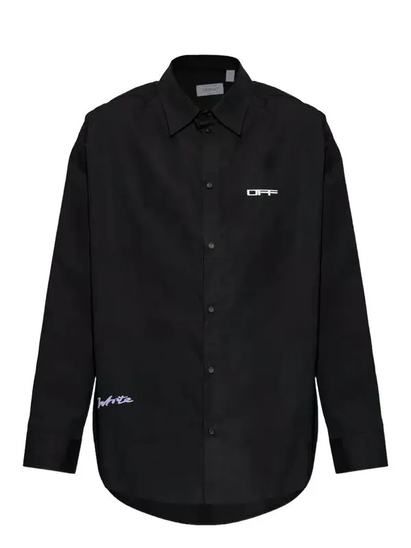 Off-White Logo-print Cotton Shirt - Black