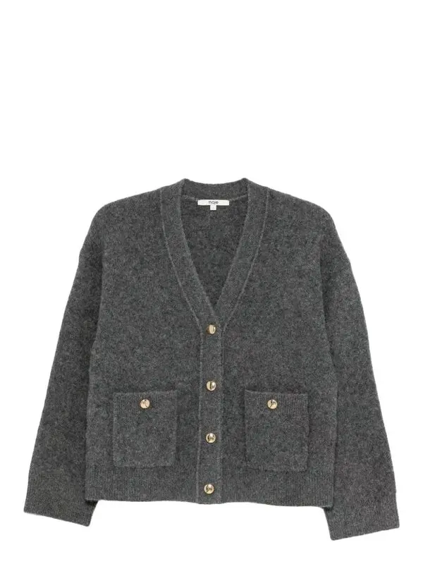 Maje Button-up Patch-pocket Cardigan - Grey