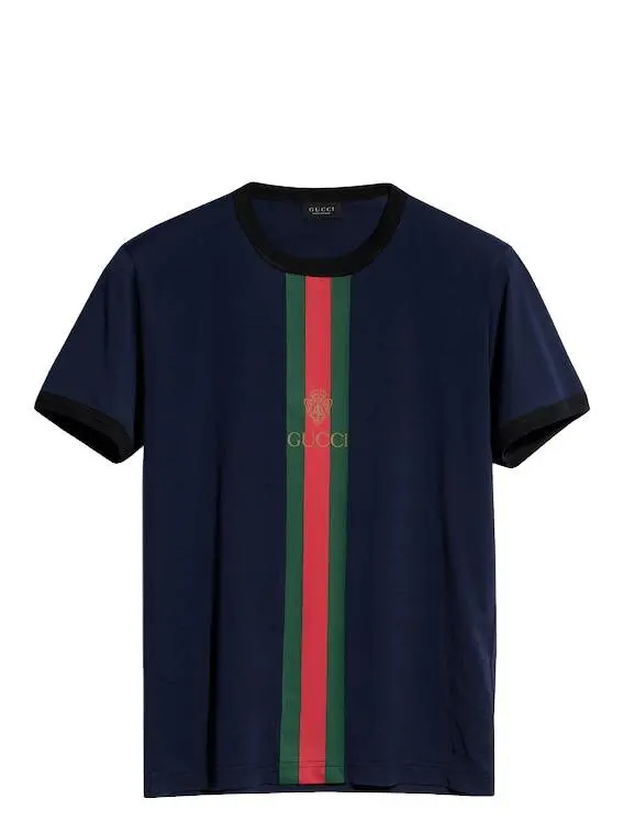 Gucci Cotton Jersey T-shirt With Print - Blue
