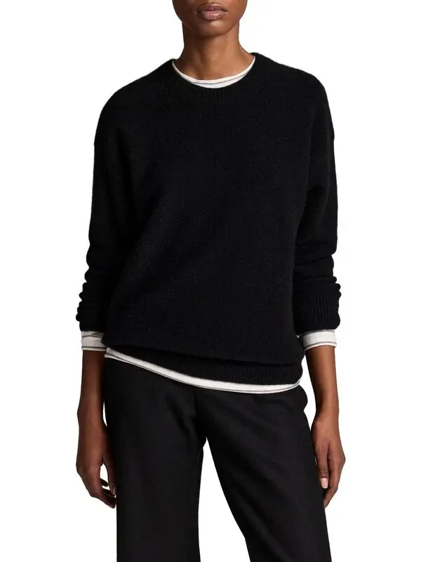 Vince Cashmere Classic Crew Neck Sweater - Black
