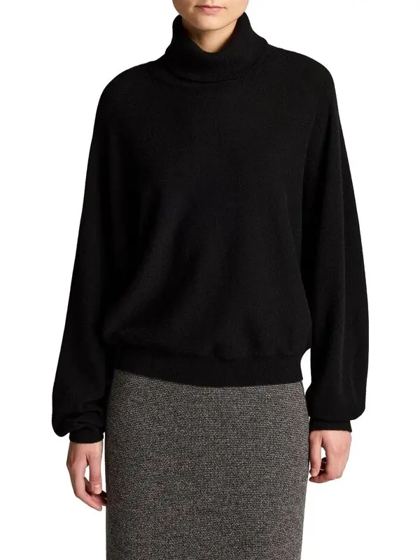 Vince Wool-cashmere Dolman-sleeve Turtleneck Sweater - Black
