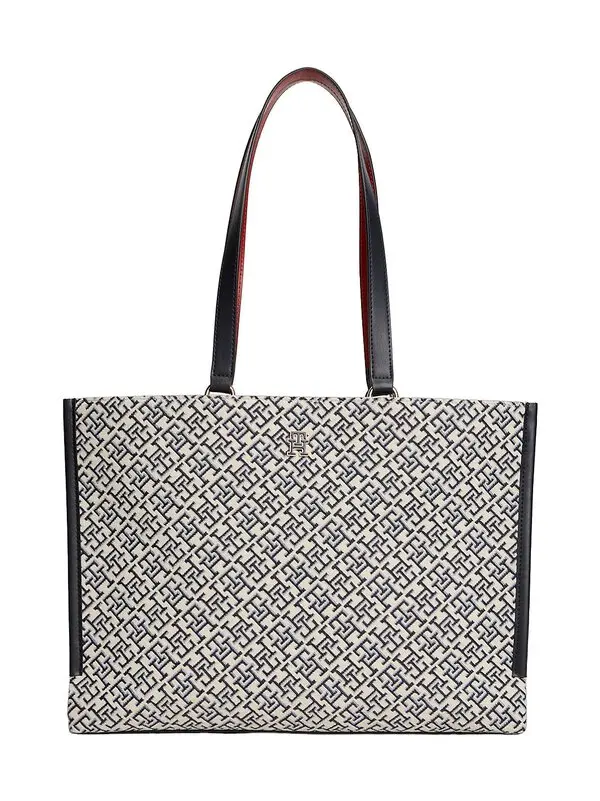 Tommy Hilfiger Jacquard Monogram Tote Bag - Space Blue