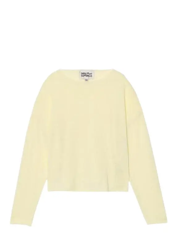 BAD BUNNY X Zara Linen Cropped Fit Jumper Sweatshirt - Yellow