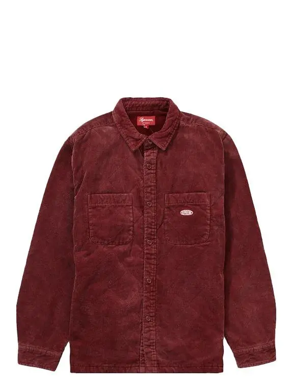 Supreme Quilted Corduroy Shirt - Rust