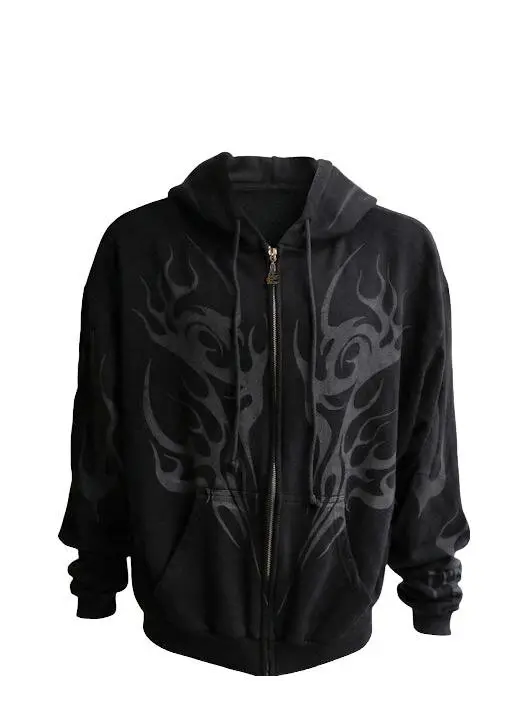 HELLSTAR Tribal Flame Hoodie - Black