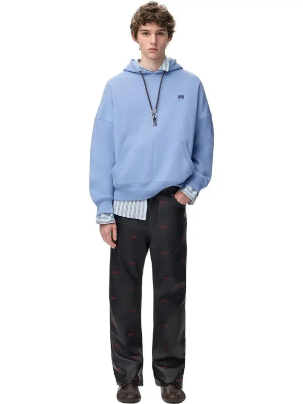 Loewe Hoodie In Cotton - Light Blue