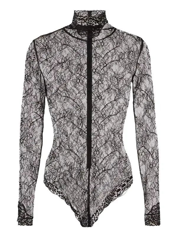 Valentino Garavani Floral Lace Bodysuit - Black