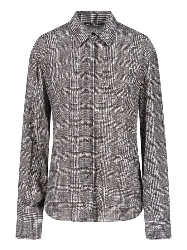 Ermanno Scervino Checkered Viscose Shirt - Gray