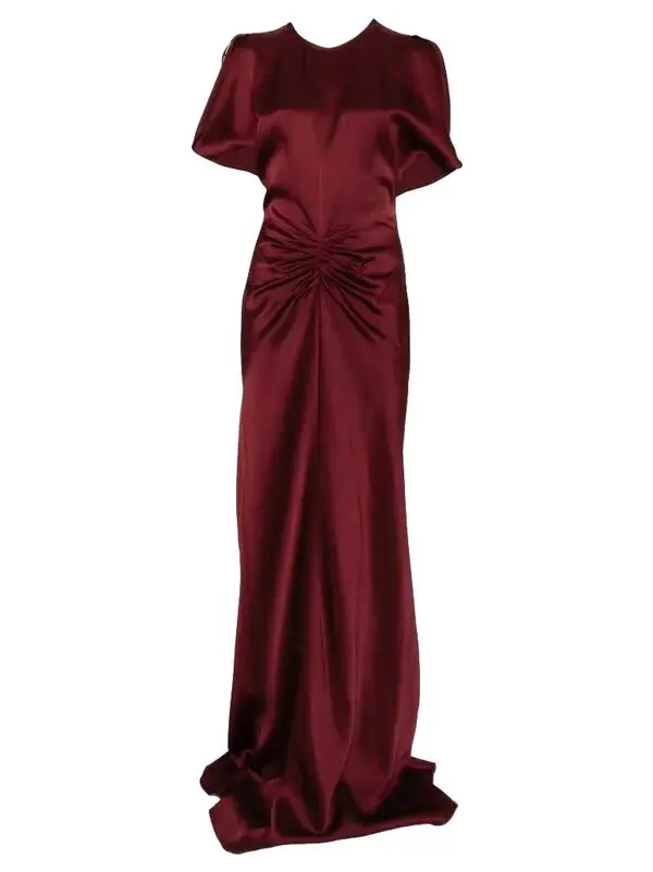 Victoria Beckham Ruched Maxi Dress - Red