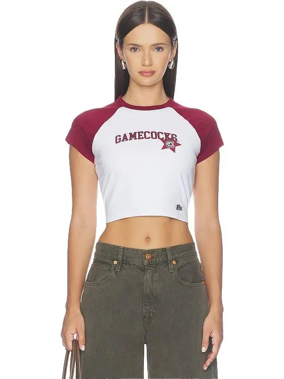 HYPE AND VICE Usc Homerun Tee In Burgundy - Garnet