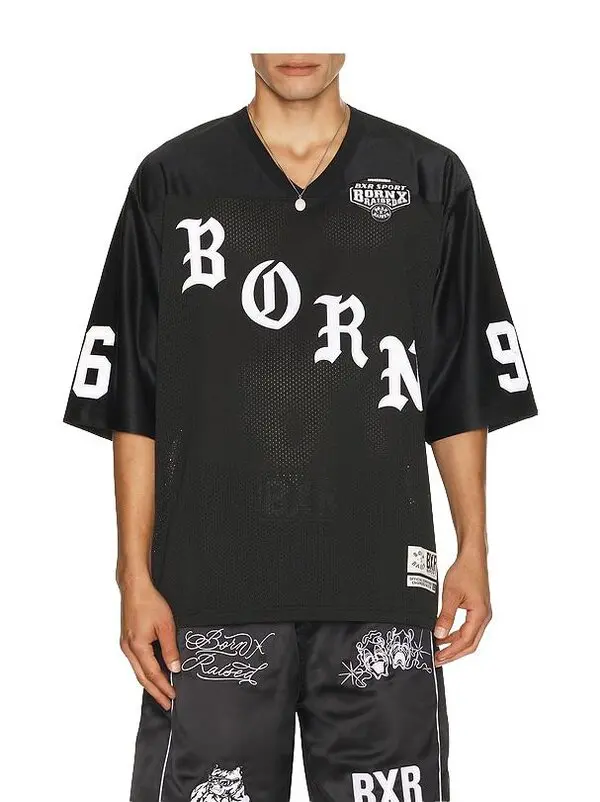BORN X RAISED Paranoia Football Jersey - Black