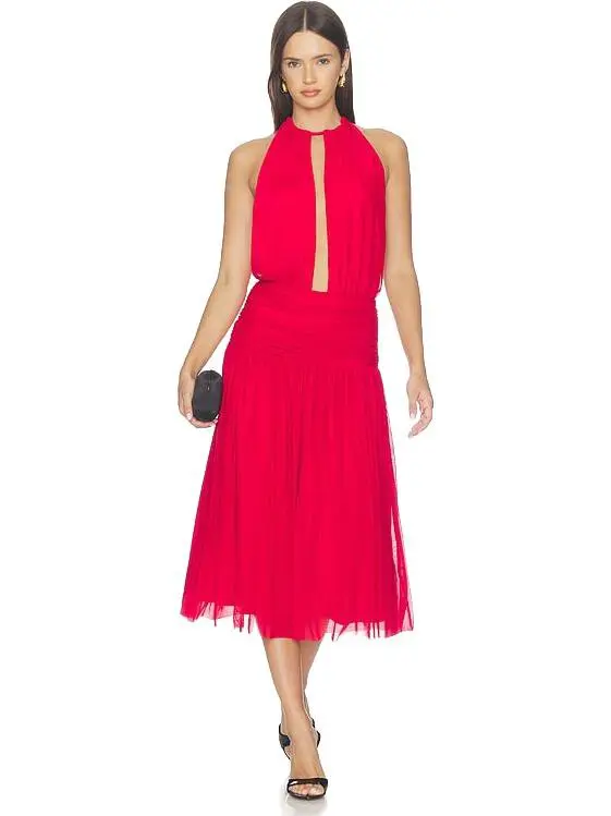 Superdown Nossa Backless Midi Dress - Red