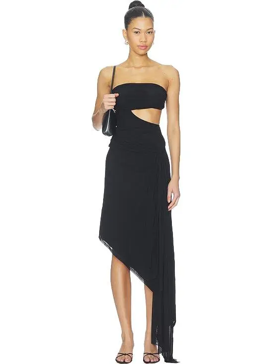 Superdown Janae Strapless Midi Dress - Black
