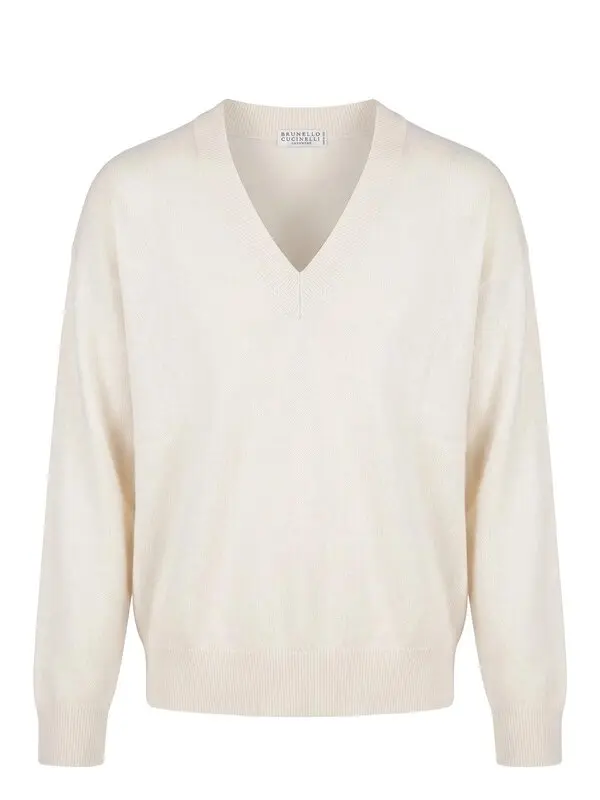 Brunello Cucinelli Cashmere V-neck Sweater - Multicolor