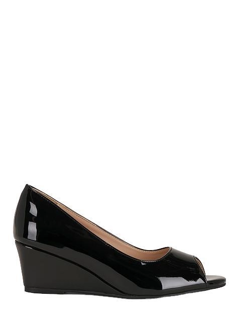 NIIHAI Open Toe Wedge Sandal - Black
