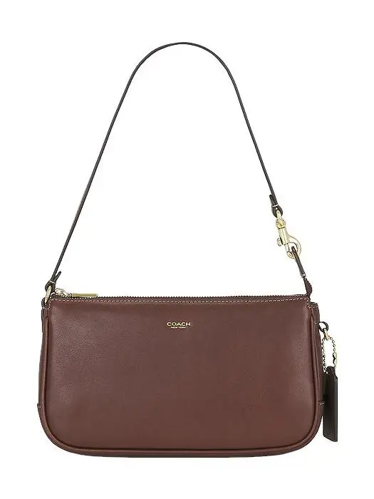 COACH Natural Grain Leather Plaza Bag - Brown