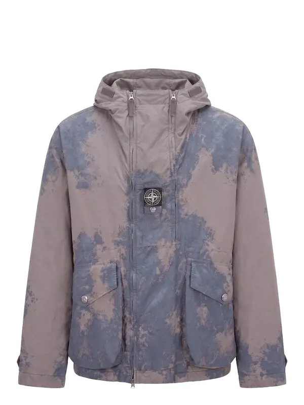Stone Island Hand Painted David Light-tc Short Parka - Multicolor
