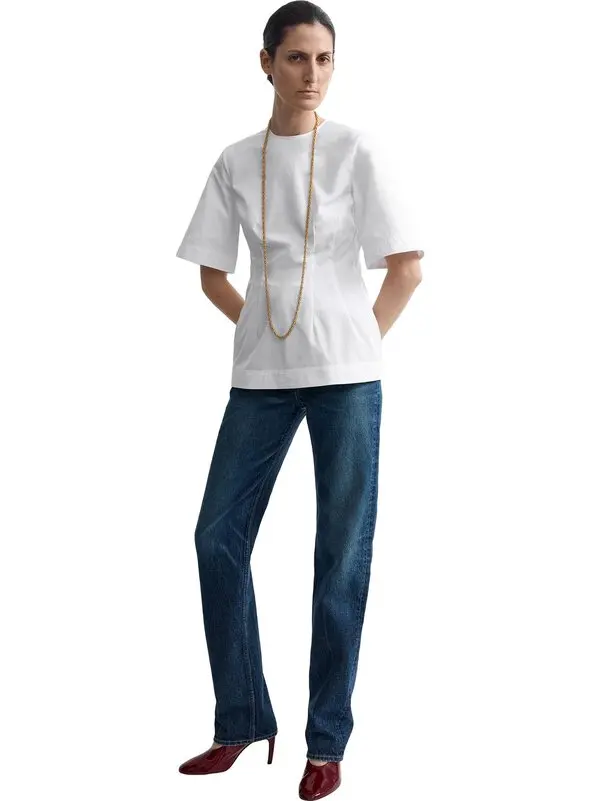 TOTEME Sculptural Cotton Top - White