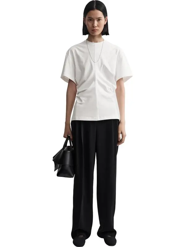 TOTEME Slouch Waist Jersey Top - White