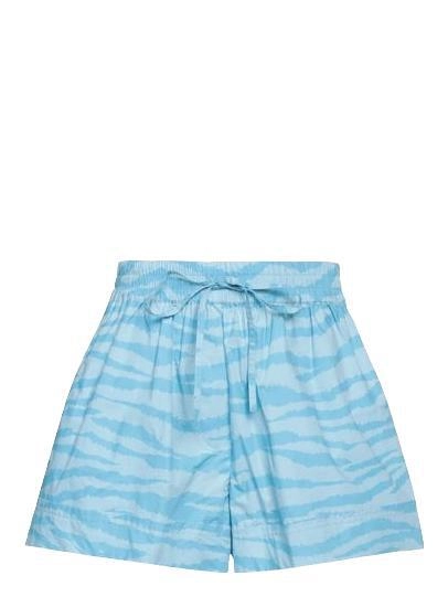 GANNI Organic Cotton Striped Bermuda Shorts - Blue