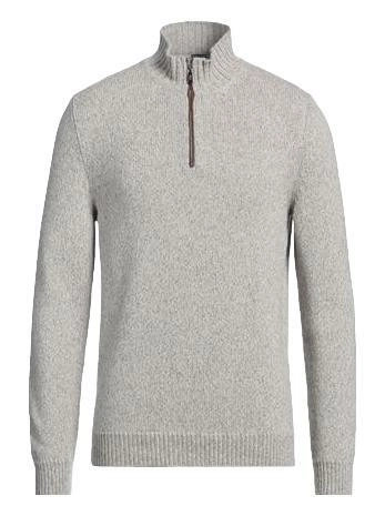 Fedeli Cashmere And Leather Turtleneck Pullover - Light Grey