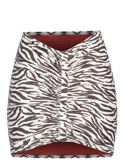 REINA OLGA Polyamide Econyl Tiger Stripes Mini Skirt - Brown