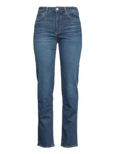 Ag Cotton Blend Straight-leg Denim Trousers - Blue