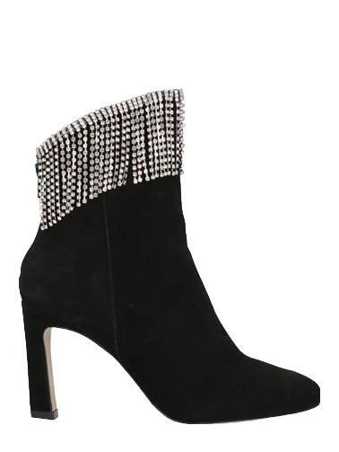 Cosmoparis Suede Crystal Ankle Boots - Black
