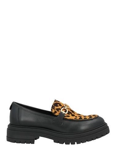 Cosmoparis Leather Leopard-print Chunky Loafers - Black