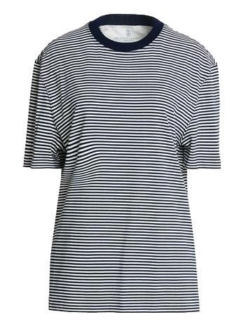 Brunello Cucinelli Striped Cotton T-shirt - Blue