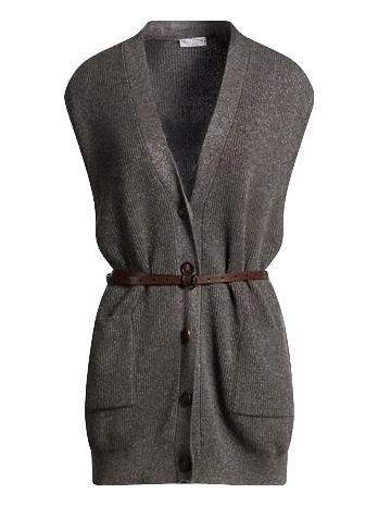 Brunello Cucinelli Cashmere, Viscose, And Polyester Cardigan - Grey