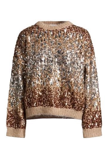 Brunello Cucinelli Sequined Mohair Wool Pullover - Sand