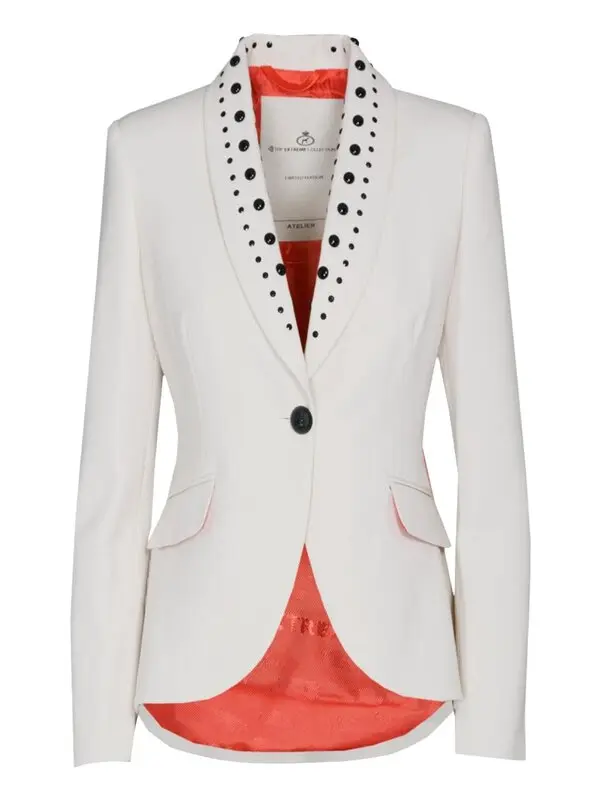 THE EXTREME COLLECTION Eleanore Studded Blazer - White
