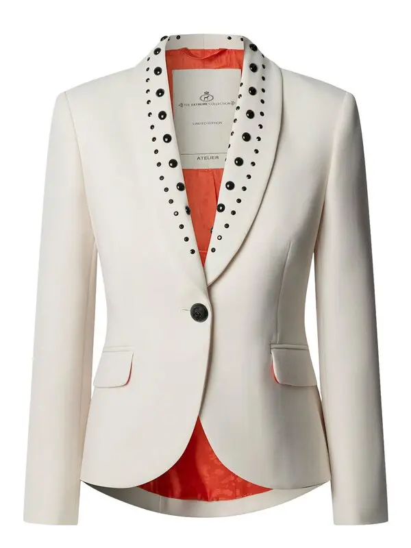 THE EXTREME COLLECTION Eleanore Studded Blazer - White