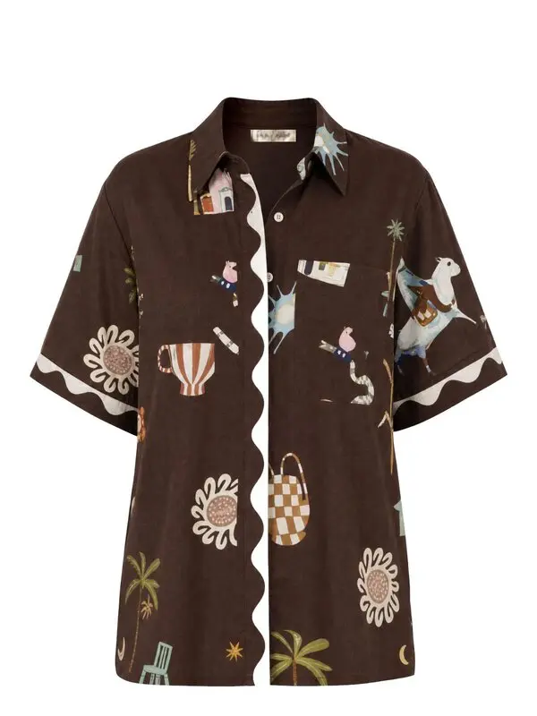 PALM COLLECTIVE Amara Blouse - Brown
