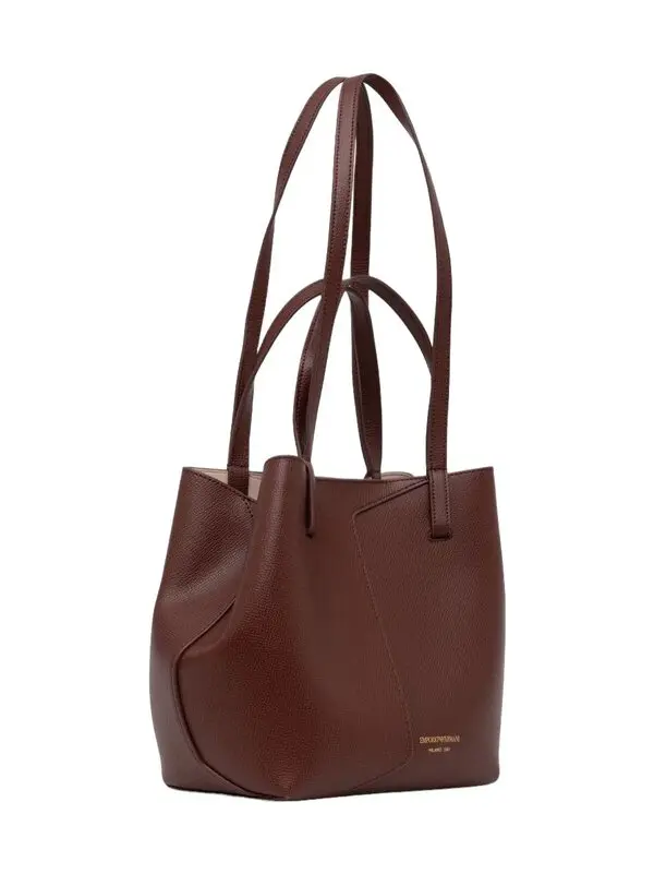 Emporio Armani Small Leather Tote Bag - Brown