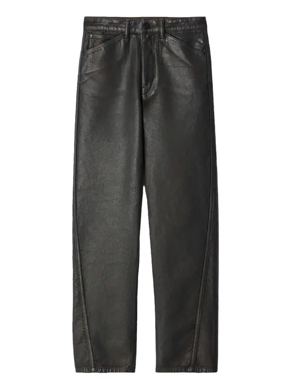 LEMAIRE Leather Trousers - Brown