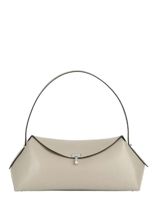 TOTEME T-lock Leather Shoulder Bag - Beige