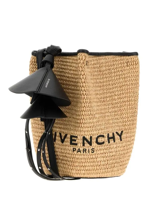 Givenchy Raffia Nano Span Bucket Bag - Brown