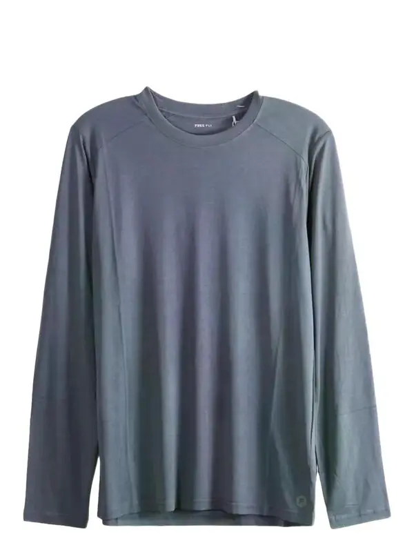 FREE FLY Long-sleeve Crew-neck T-shirt - Blue
