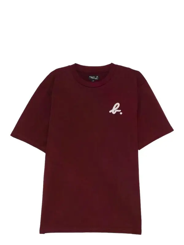 AGNES B. Logo-embroidered T-shirt - Red