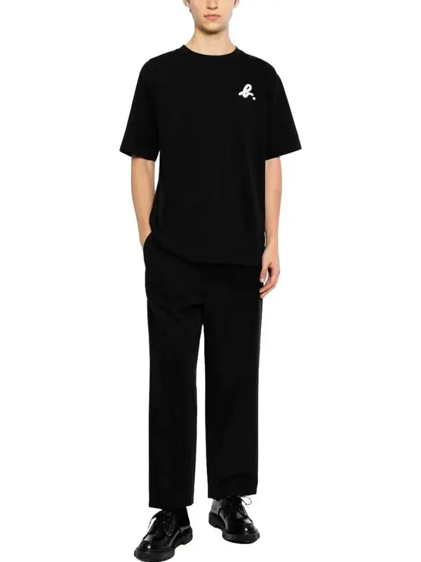AGNES B. Logo-embroidered T-shirt - Black