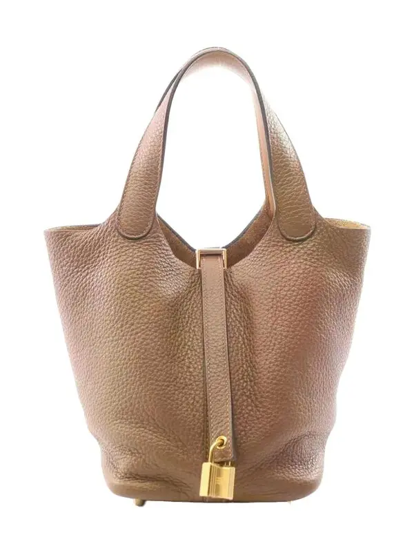Hermès Clemence And Swift Picotin Lock 18 Eclat Handbag - Brown
