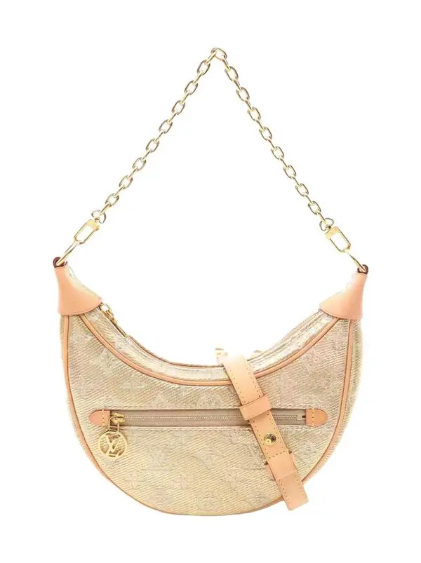 LOUIS VUITTON Monogram Jacquard Denim Loop Pm Satchel - Gold