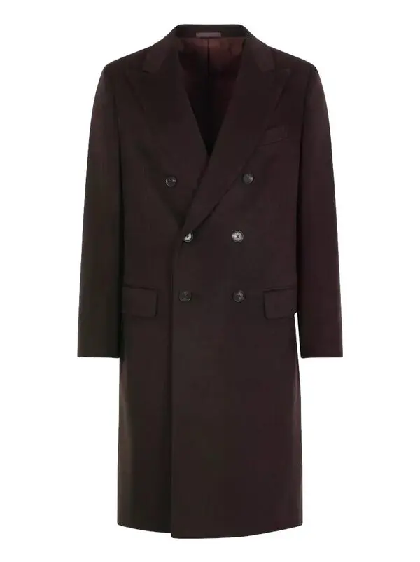 Caruso Norma Double-breasted Wool Coat - Brown