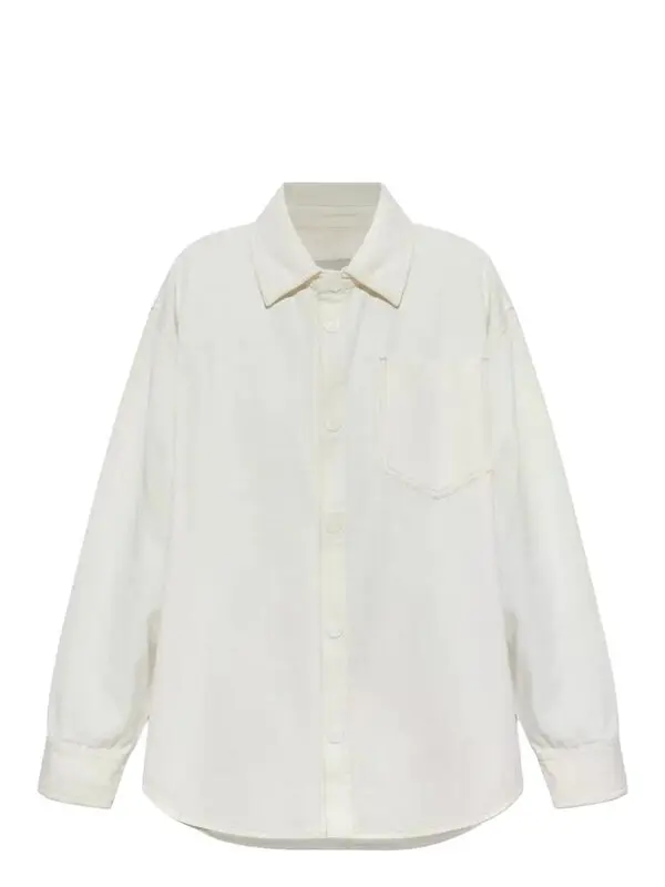AMI Paris De Coeur Denim Shirt - Neutrals