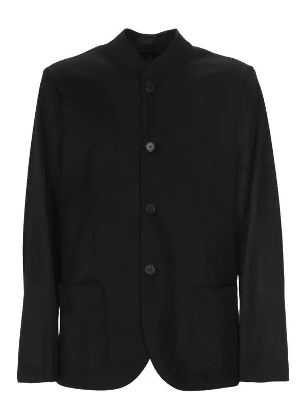 Harris Wharf London Mandarin-collar Button-up Coat - Black
