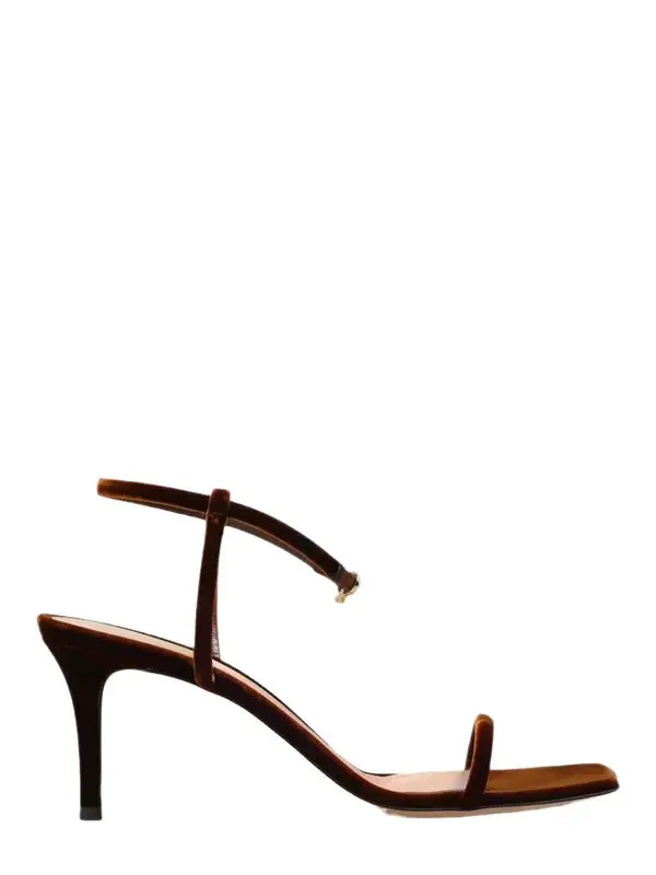 GIANVITO ROSSI Velvet-finish Square-toe Sandals - Brown